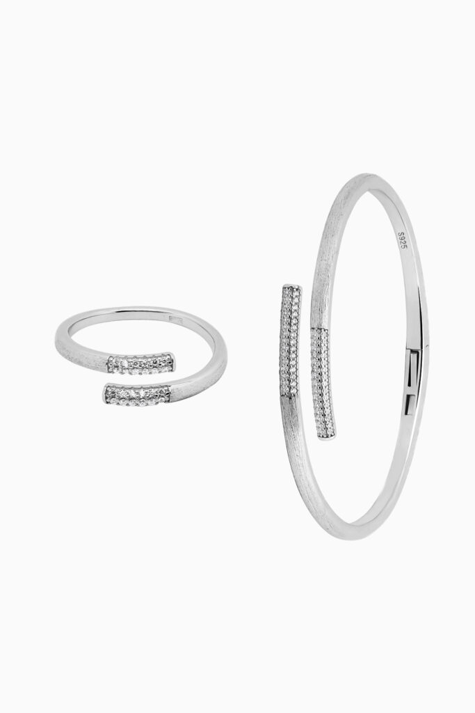 Set Bratara si Inel din argint Manissi Zirconia Matte - Manissi
