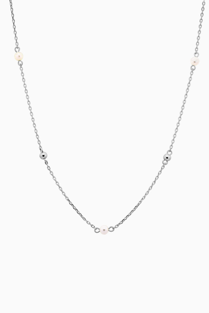 Lant din argint Manissi cu perle mici si bilute Silver - Manissi