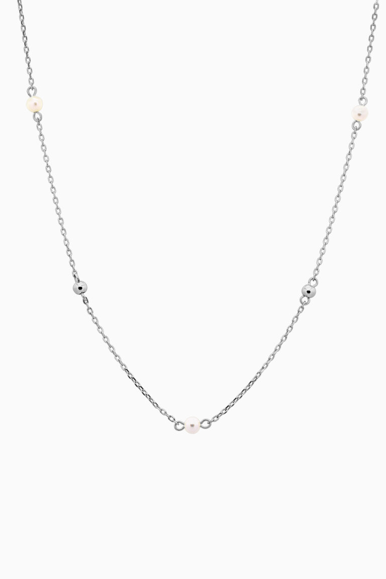 Lant din argint Manissi cu perle mici si bilute Silver - Manissi