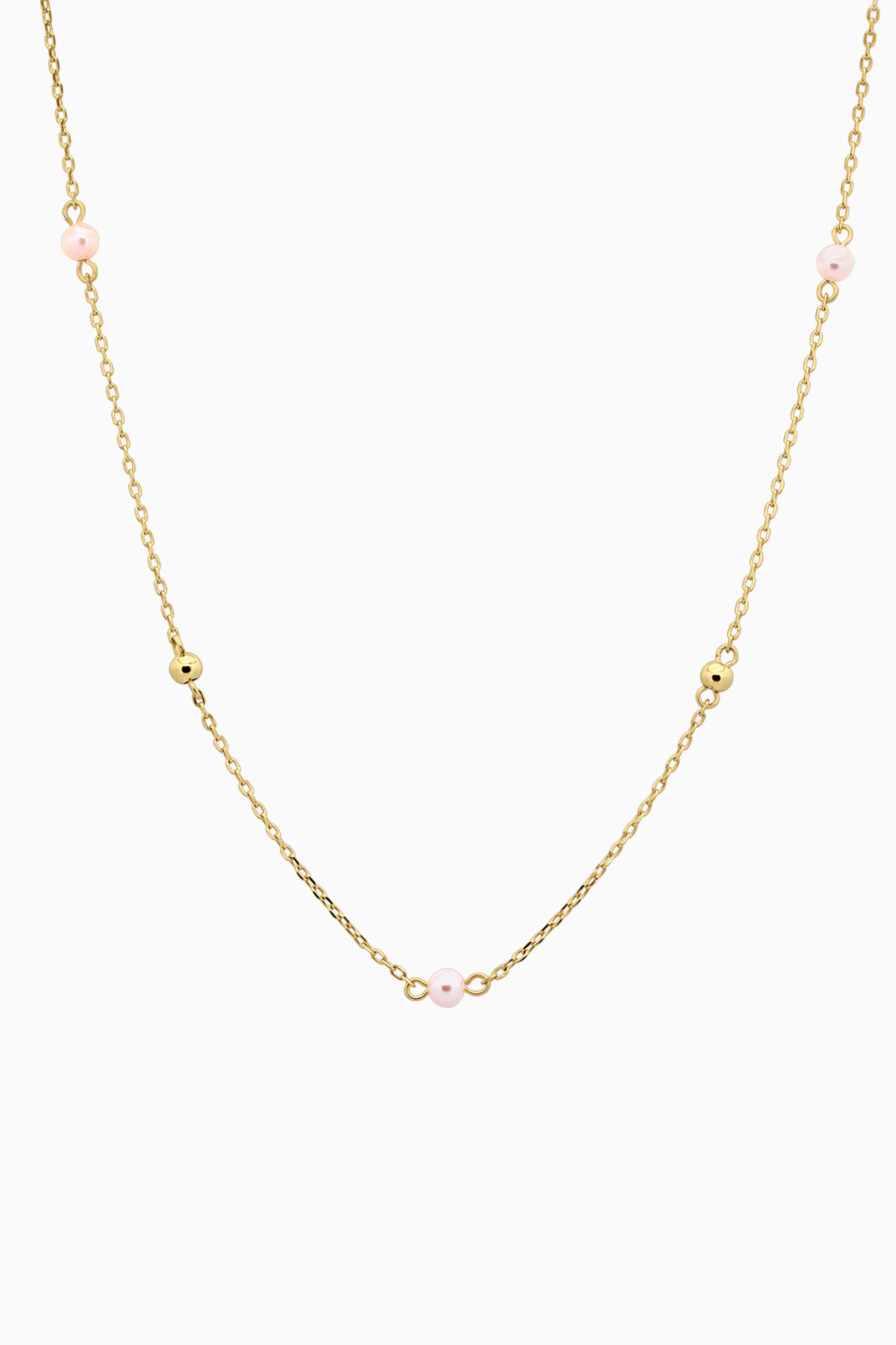 Lant din argint Manissi cu perle mici si bilute Gold - Manissi