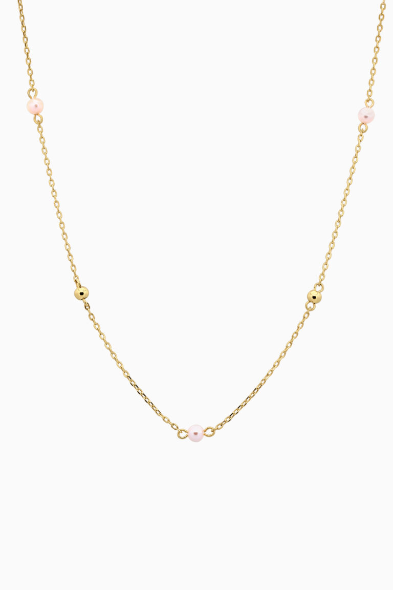 Lant din argint Manissi cu perle mici si bilute Gold - Manissi