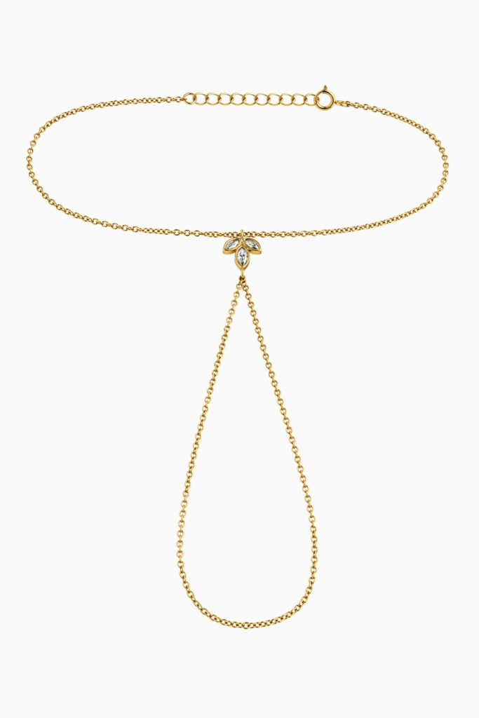 Inel cu lant suflat cu aur Manissi - Model deosebit